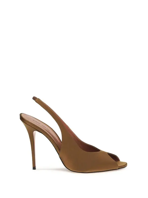 Amina Muaddi Kristina Slingback Sandals - Brown