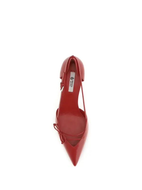 Prada Side-cut Leather Pumps - Red