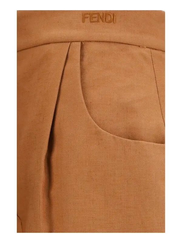 Fendi Cotton And Linen Balloon Pants