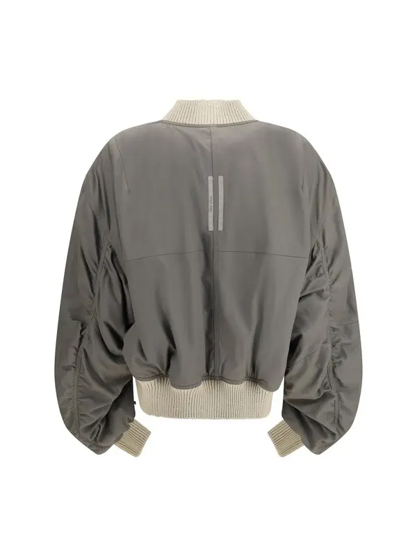 Rick Owens Secchia Flight Bomber In Lamb Leather - Cream