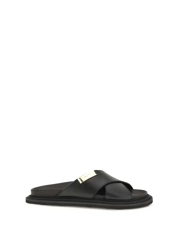 Moschino Leather Sandals - Black