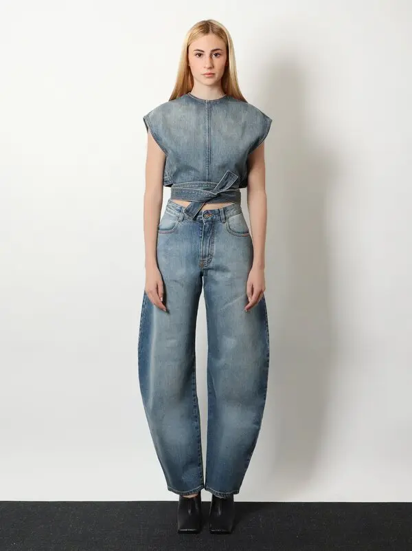 Alaïa Faded Blue Denim Jeans