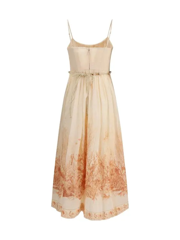 Zimmermann Wanderlust Corset Midi Dress - Pink