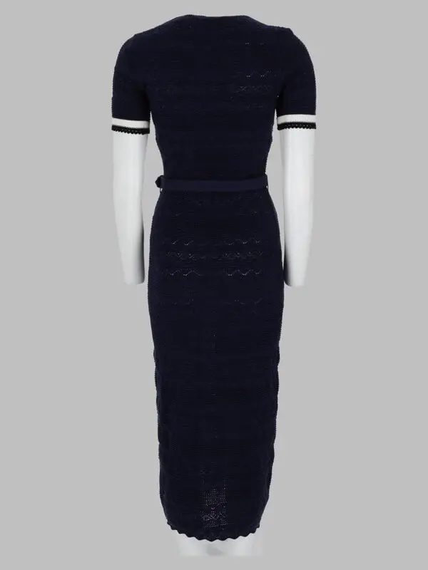 SELF-PORTRAIT Short Sleeve Knit Midi Dress