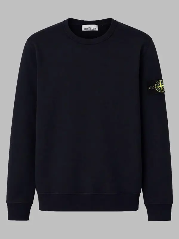 Stone Island Felpa Con Patch Logo - Blue