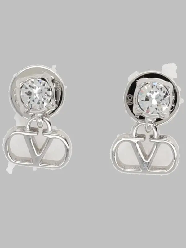 Valentino Garavani Vlogo Signature Crystal Earrings - Silver