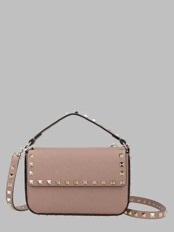 Valentino Garavani Pouch Rockstud In Vitello Granato - Pink