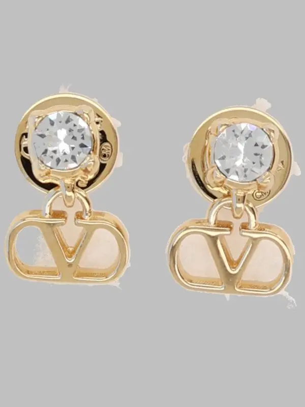 Valentino Garavani Vlogo Signature Crystal Earrings - Gold