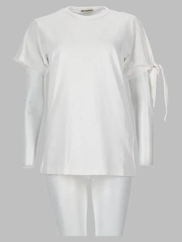 JW Anderson Tie Detailed T-shirt - White