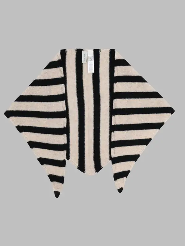 Paul Smith Lambswool Striped Shawl - White