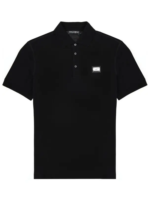 Dolce & Gabbana Polo Con Patch Logo - Black