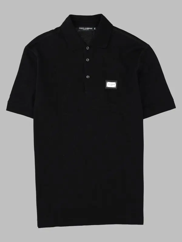 Dolce & Gabbana Polo Con Patch Logo - Black
