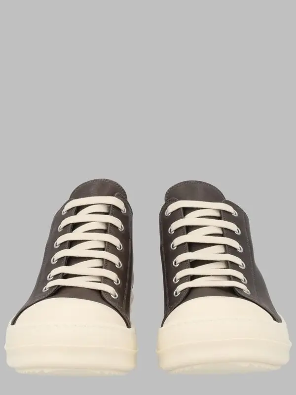Rick Owens Calf Leather Low Top Sneakers - Black