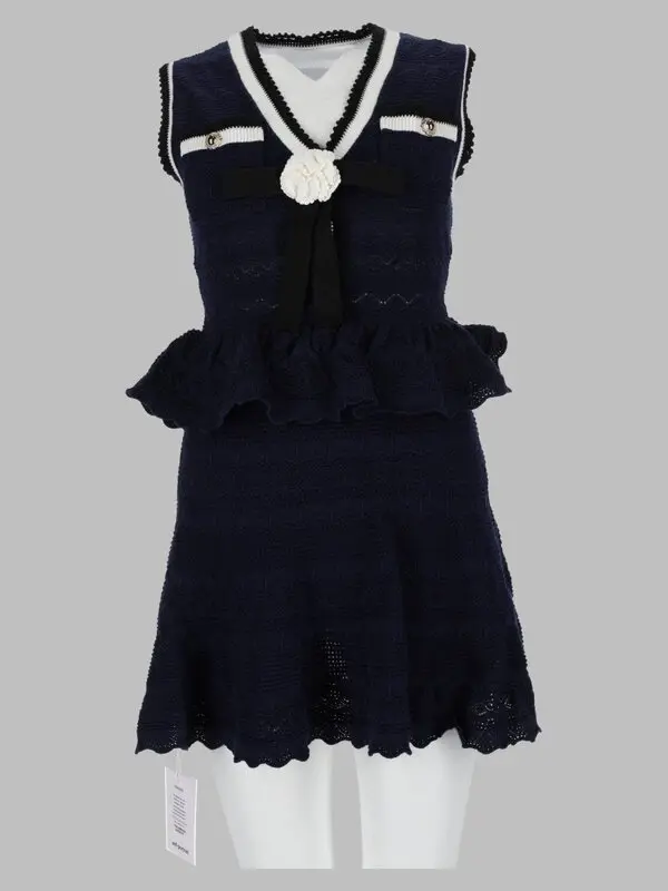 SELF-PORTRAIT Knit Top And Skirt Set