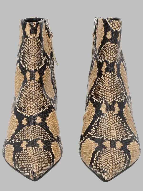AeydĒ Calf Leather Snake Effect Ankle Boots - Multicolor