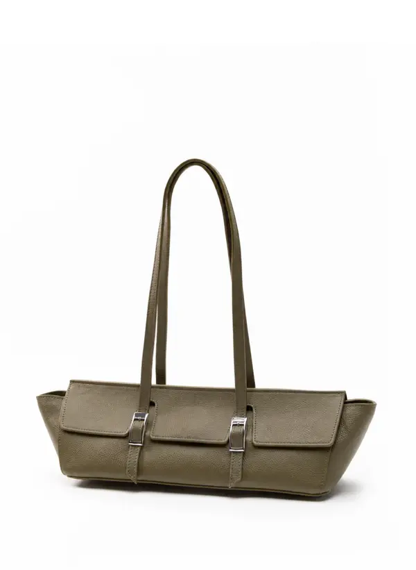 ELLEME Le Bateau Pebbled Leather Silver - Khaki