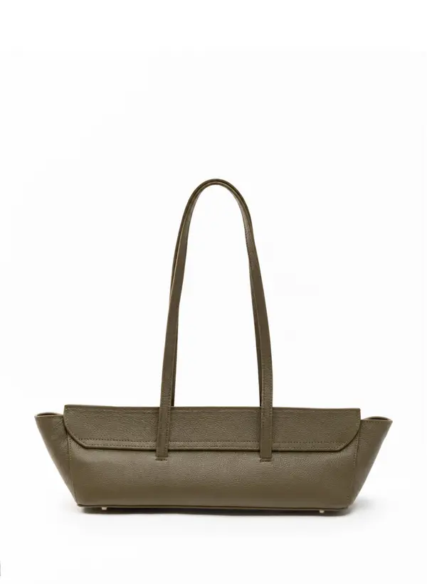 ELLEME Le Bateau Pebbled Leather Silver - Khaki