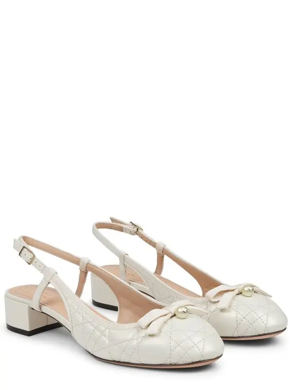 Dior Leather Slingback Ballerina Pumps