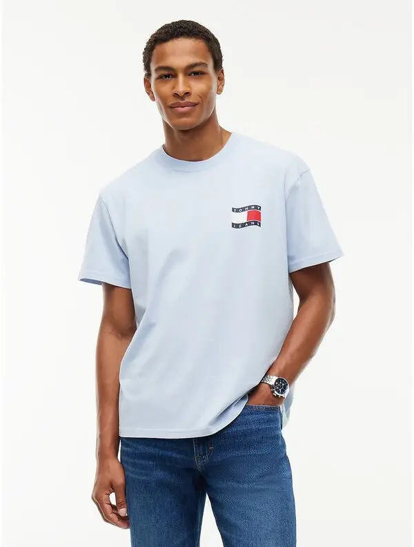 Tommy Hilfiger Wavy Flag Logo T-shirt - Sky Blue