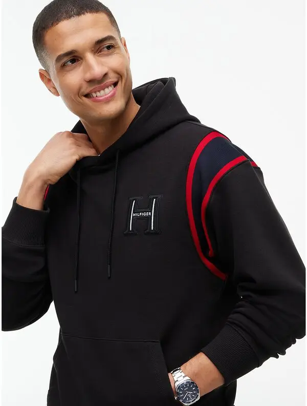 Tommy Hilfiger H-logo Patch Pique Hoodie