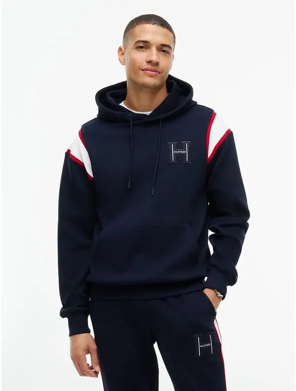 Tommy Hilfiger H-logo Patch Pique Hoodie