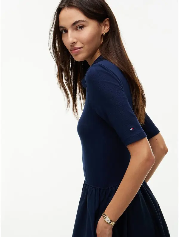 Tommy Hilfiger Mixed Media Polo Midi Dress