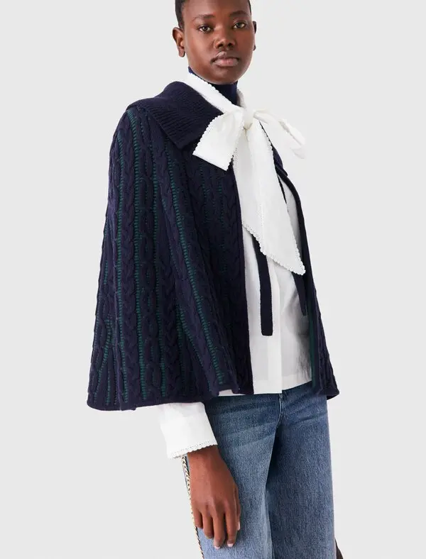 Maje Cropped Cape Cardigan