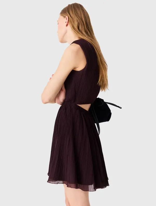 Maje Short Pleated Skater Dress