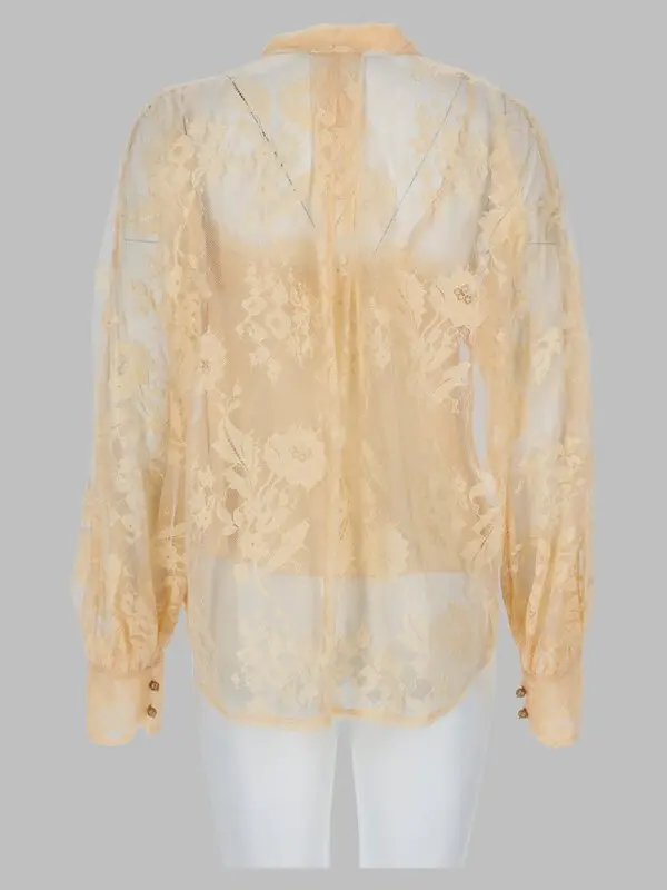 Zimmermann Lace Long Sleeve Blouse - Cream