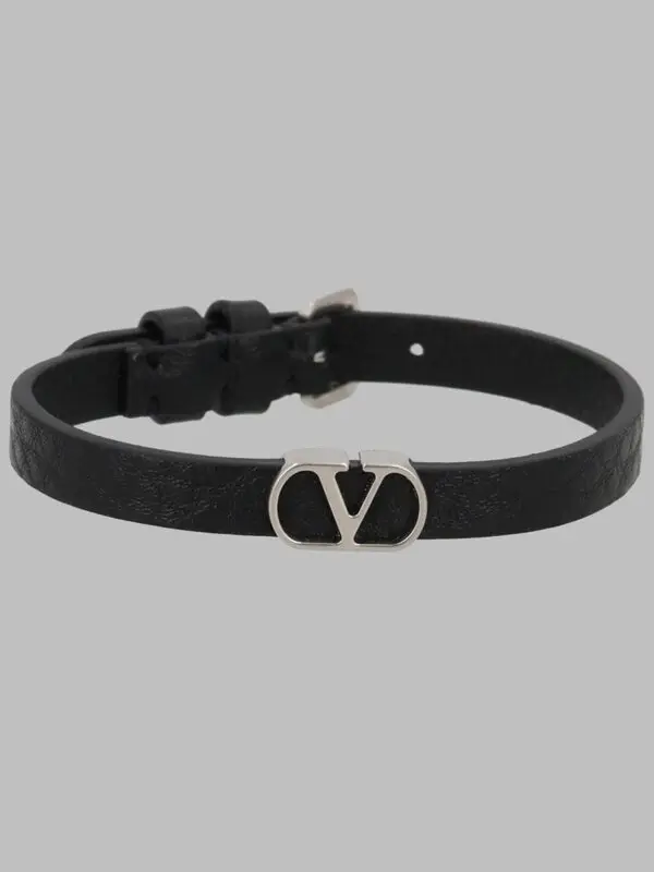 Valentino Garavani Bracciale Vlogo Signature In Pelle - Black