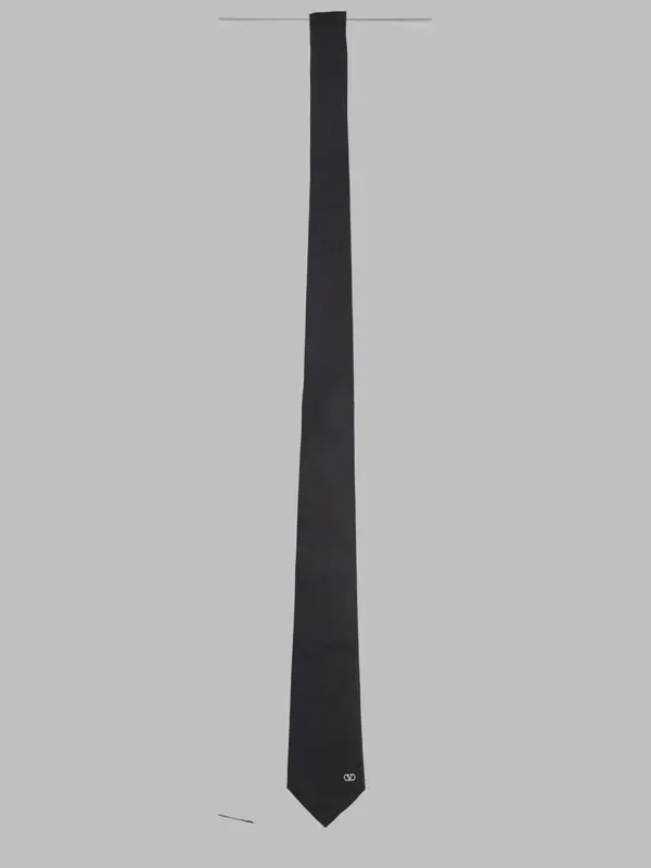Valentino Garavani Silk Logo Tie - Black