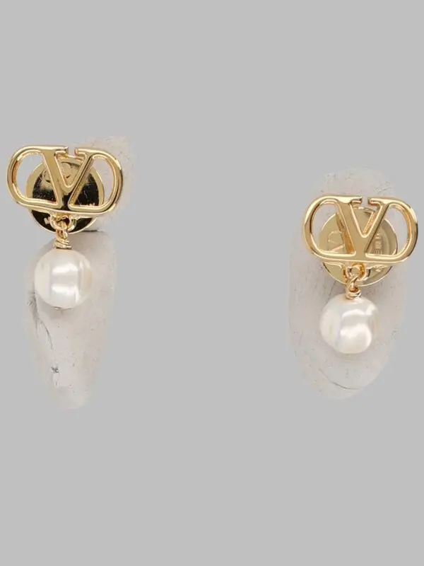 Valentino Garavani Vlogo Signature Pearl Earrings - Gold