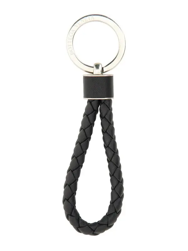 Bottega Veneta Woven Leather Keychain - Black