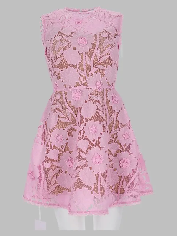 SELF-PORTRAIT Sleeveless Floral Lace Dress