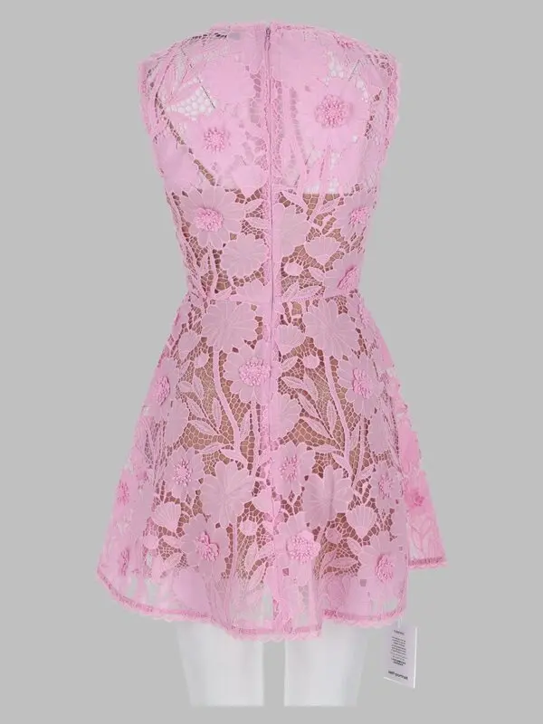 SELF-PORTRAIT Sleeveless Floral Lace Dress