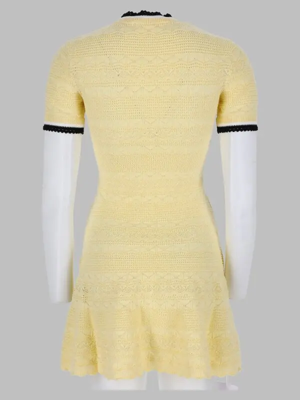 SELF-PORTRAIT Short Sleeve Knit Mini Dress