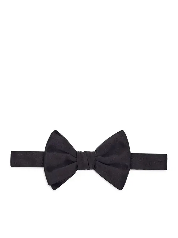 Giorgio Armani Pure Silk Self-tie Bow Tie - Black