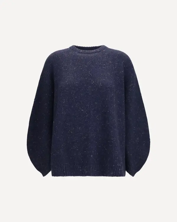 Fabiana Filippi Bouclé Yarn Sweater With Lurex - Blue