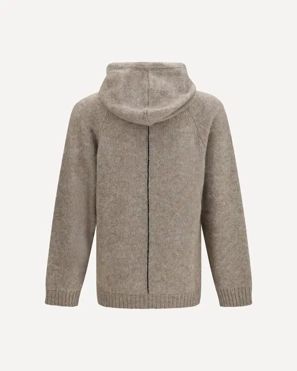 Giorgio Armani Alpaca-knit Hooded Sweatshirt With Contrasting Trims