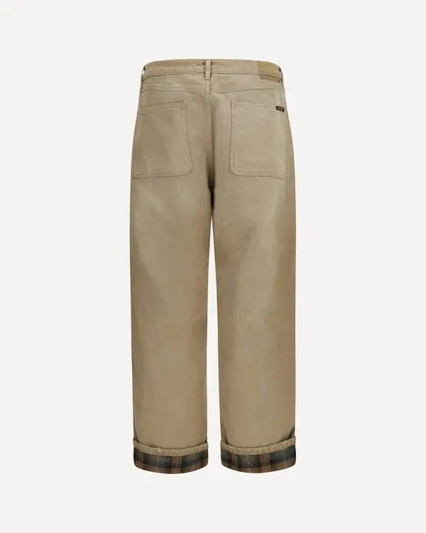 GOLDEN GOOSE Cotton Pants With Check Detail
