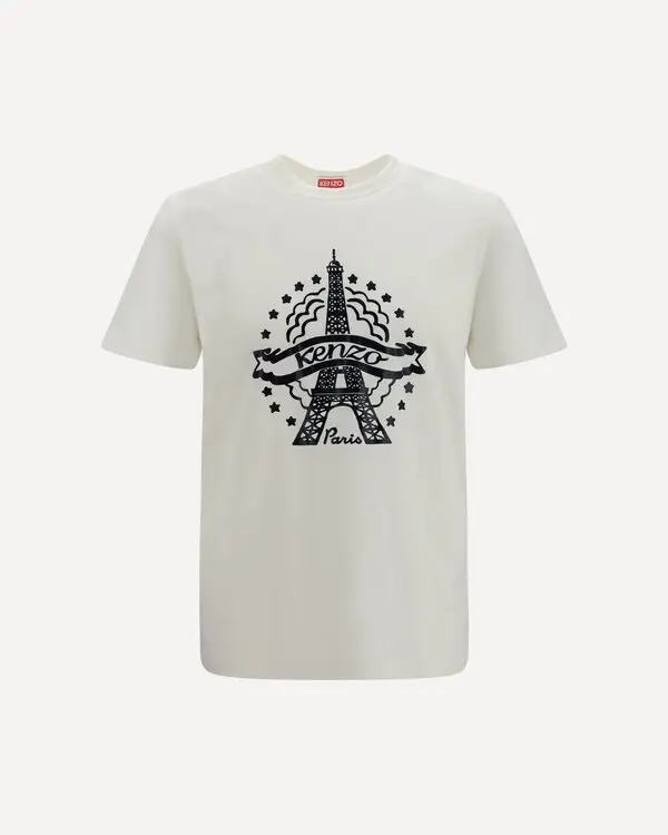 Kenzo Eiffel Tower Design Cotton T-shirt - White