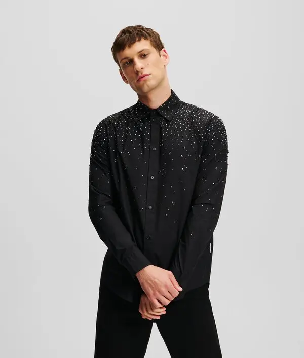 Karl Lagerfeld Rhinestone Dégradé Shirt - Black