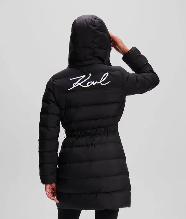 Karl Lagerfeld Signature Ultralight Long Puffer Jacket
