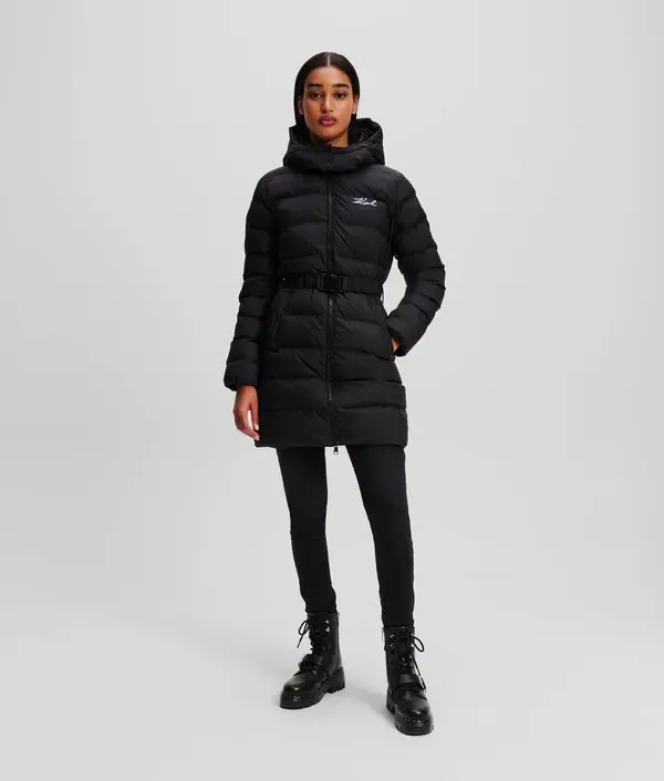 Karl Lagerfeld Signature Ultralight Long Puffer Jacket