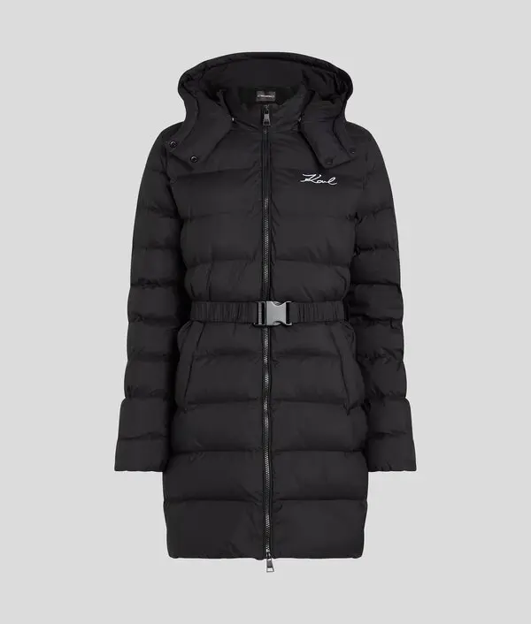 Karl Lagerfeld Signature Ultralight Long Puffer Jacket