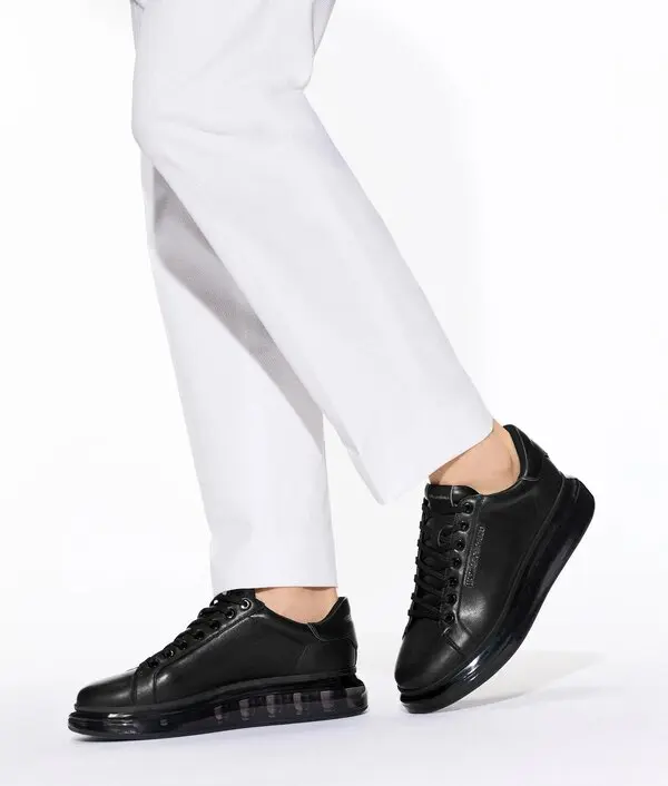 Karl Lagerfeld Kapri Kushion Lace Leather Sneakers - Black