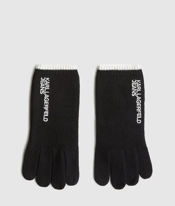 KL JEANS Jeans Knitted Logo Gloves - Black