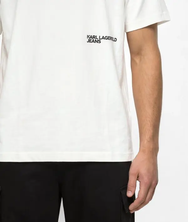 KL JEANS Relaxed Seam-detail T-shirt - Egret