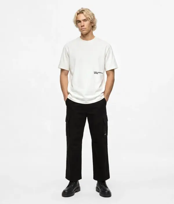 Karl Lagerfeld Relaxed Seam-detail T-shirt - Egret