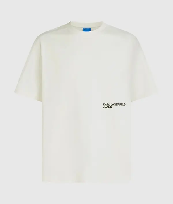 Karl Lagerfeld Relaxed Seam-detail T-shirt - Egret